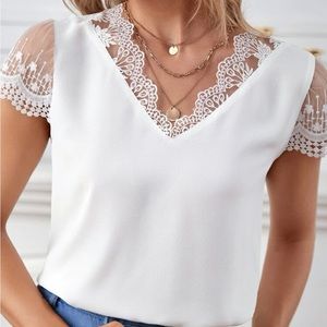 Tops | Boho Floral Embroidered Mesh Blouse | Poshmark